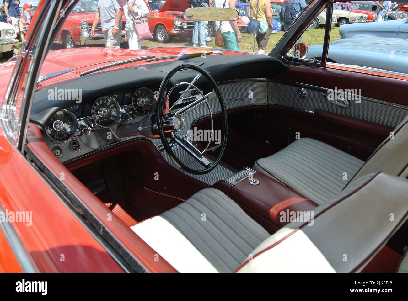 The interior of a 1962 Ford Thunderbird parked on display at the 47th ...