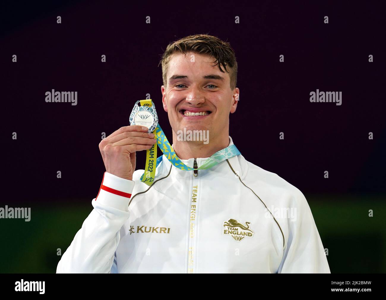 England's James Wilby after winning silver in the Men's 200m ...