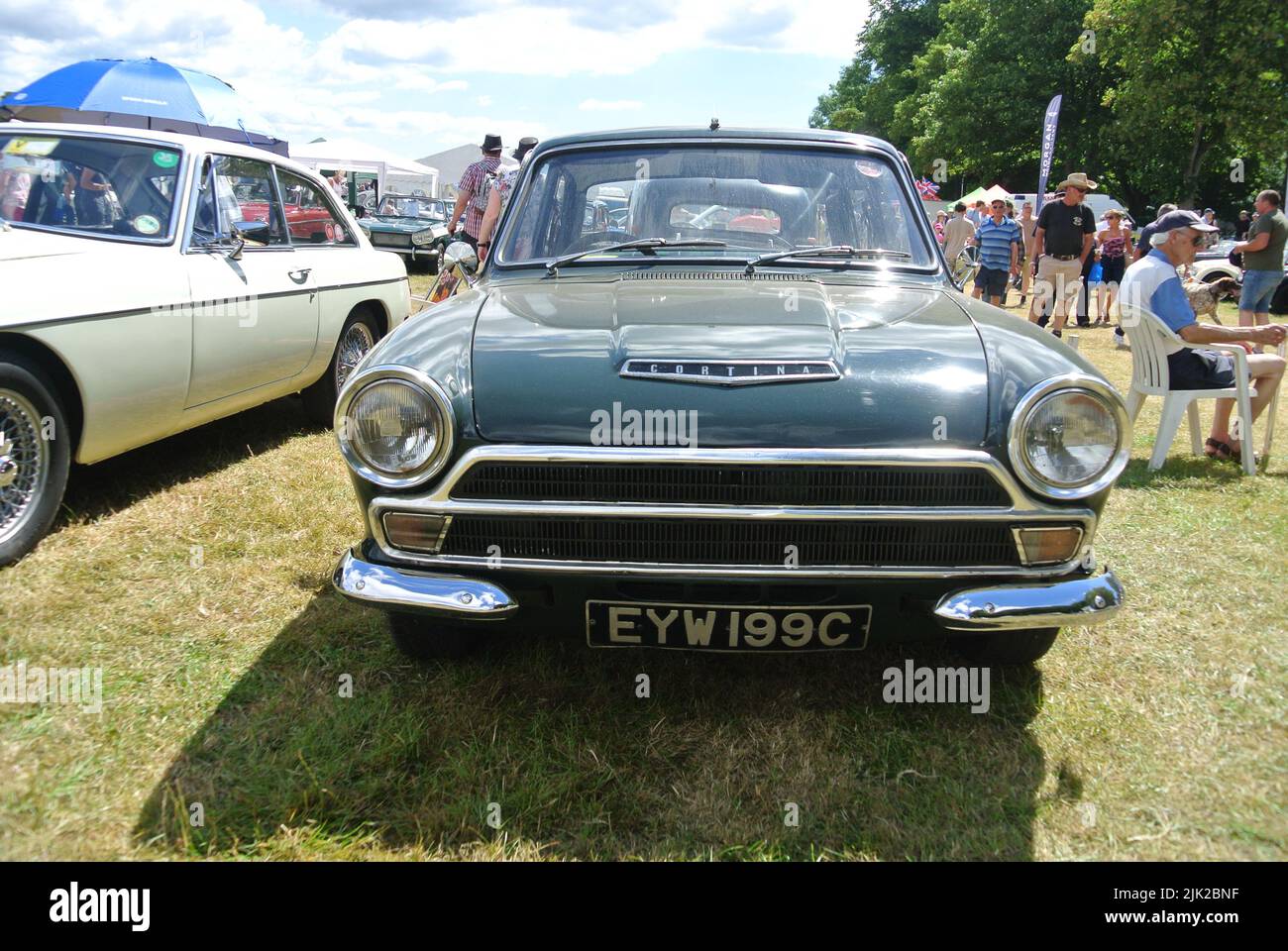 A 1965 Ford Cortina GT Mk1 parked on display at the 47th Historic ...
