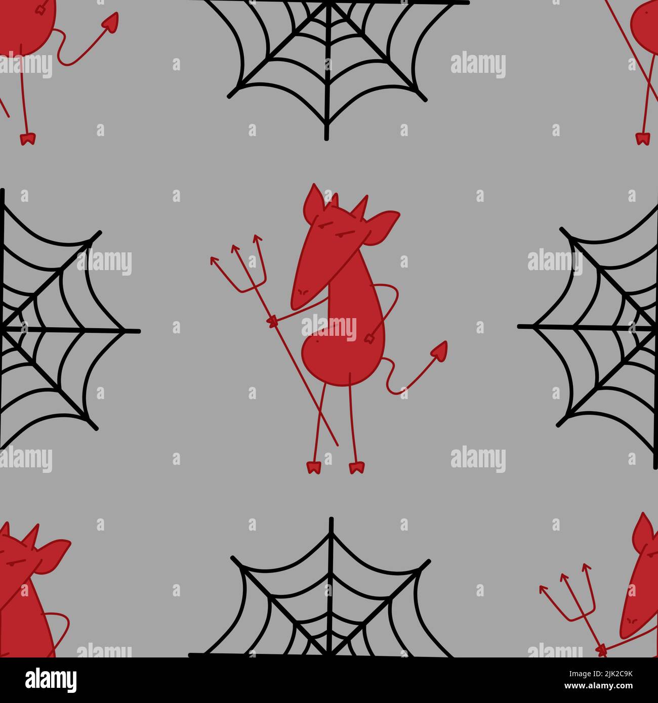 Halloween seamless cartoon evil devil pattern for wrapping paper and ...