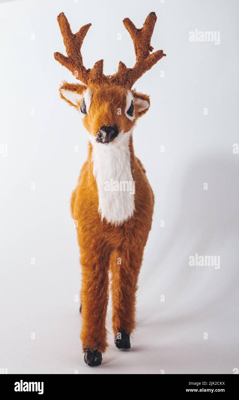soft toy deer on a white background Stock Photo - Alamy