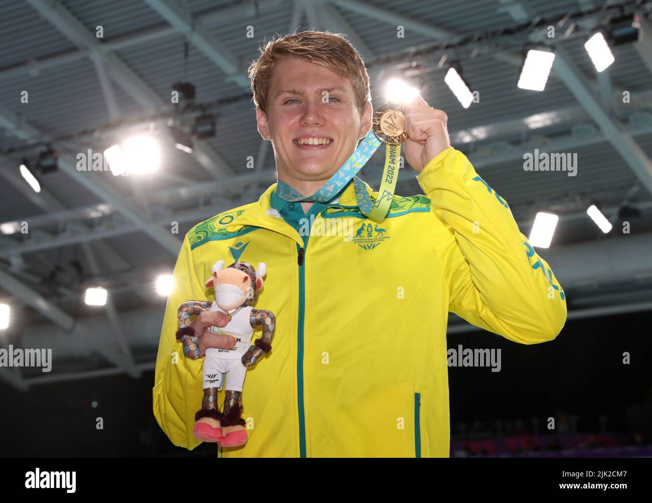 Australia's Timothy Hodge after winning gold in the Men's 100m ...