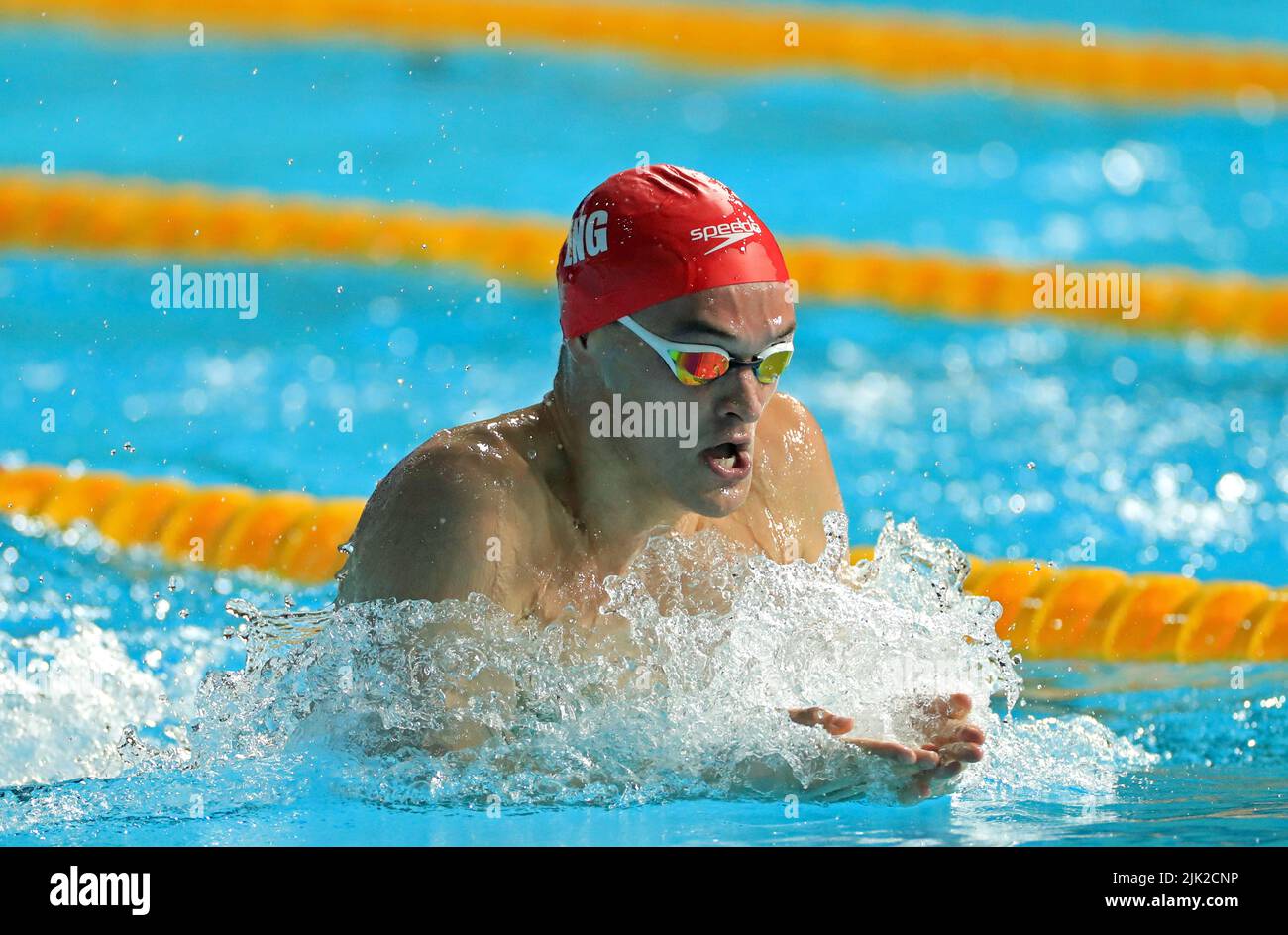 England's James Wilby in action during the Mens 200m breaststroke final ...