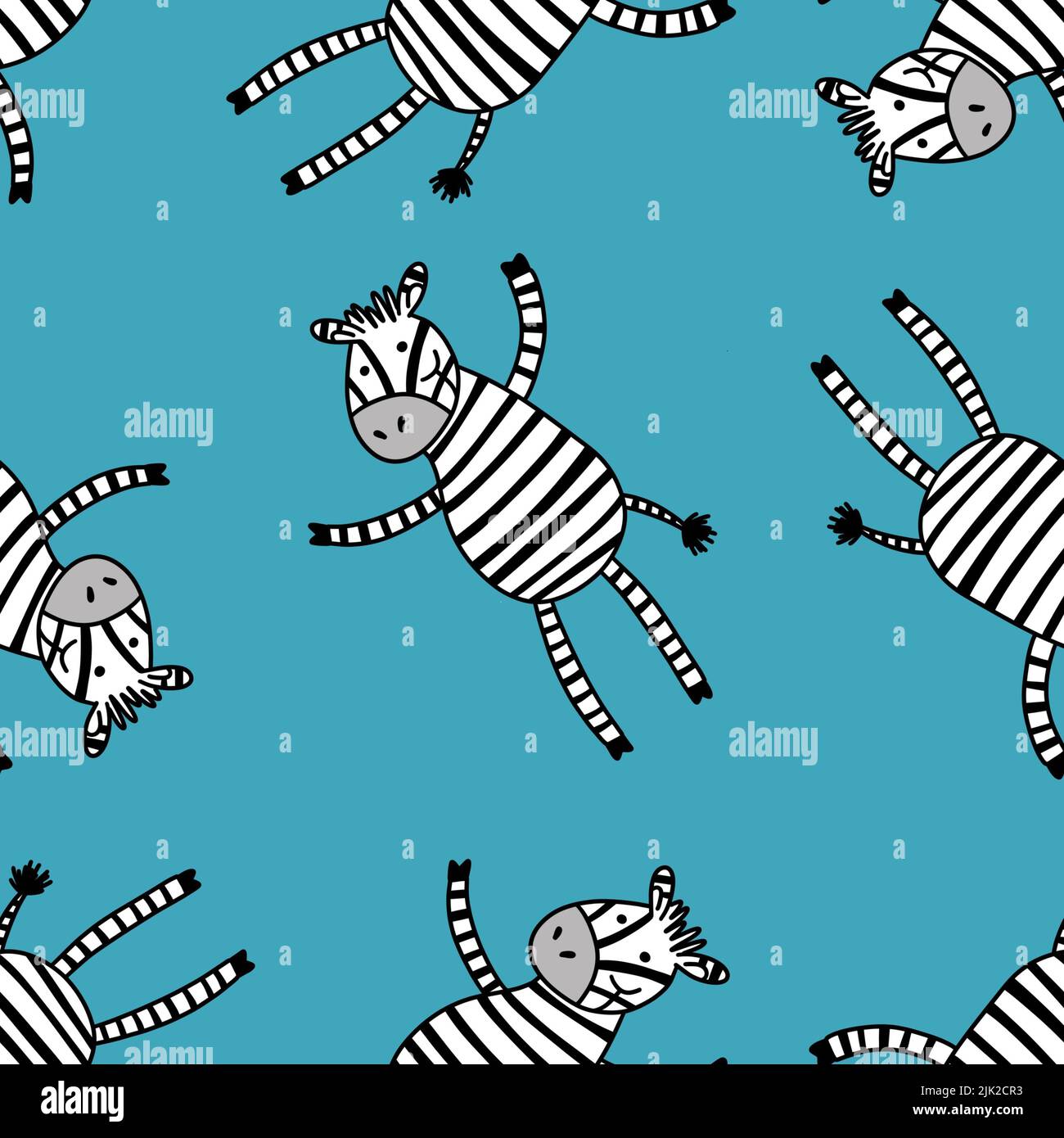 Cartoon kids animals seamless zebra pattern for wrapping paper and ...