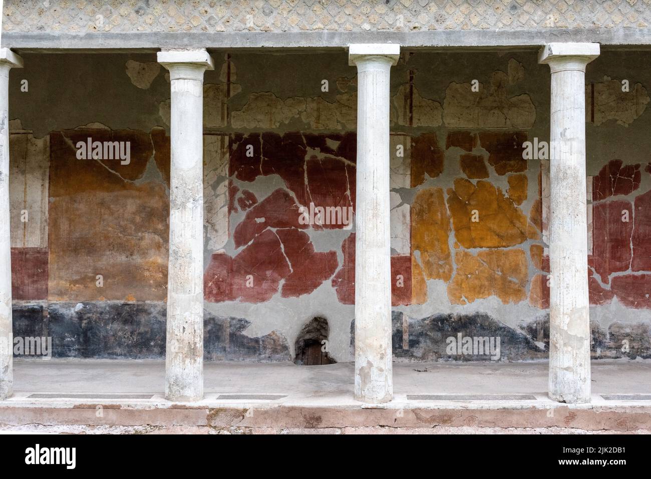 Beautiful facade of the famous Villa Oplontis near Pompeii, Southern ...
