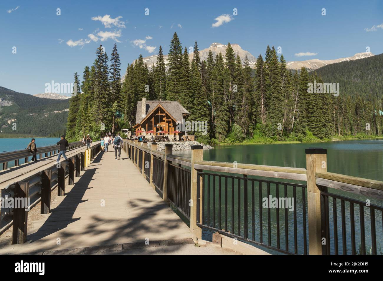 British Columbia, Canada - July 11, 2022: Bridge across Emerald Lake ...