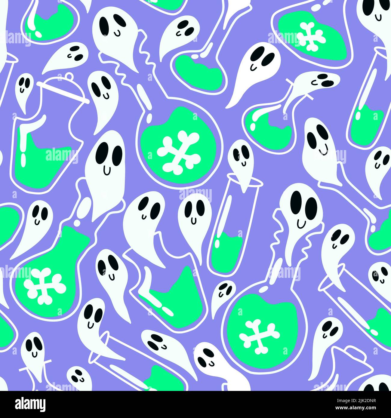Halloween poison witch potion seamless ghost cartoon pattern for ...