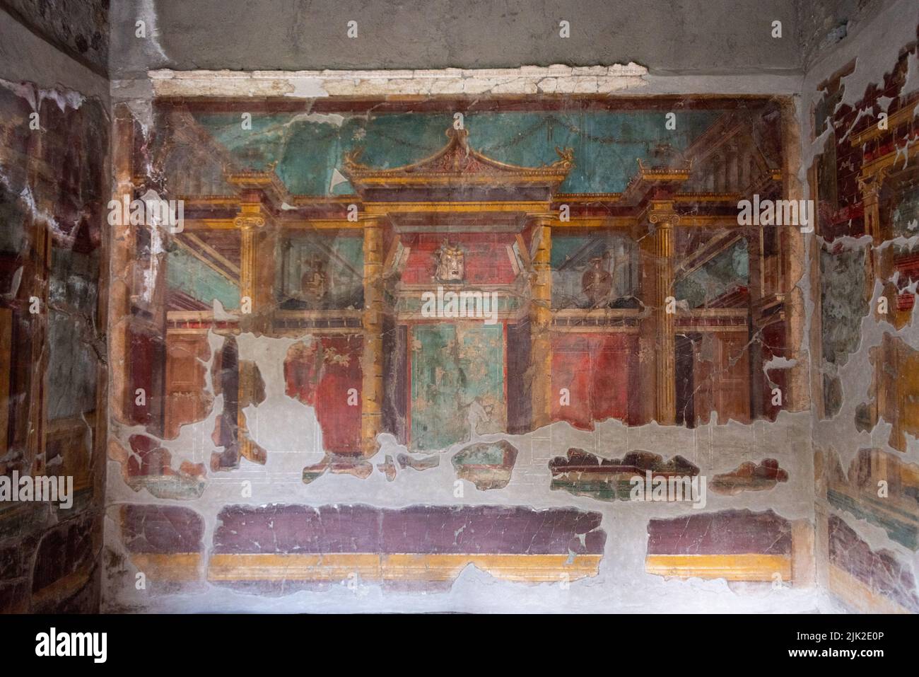OPLONTIS, ITALY - MAY 03, 2022 - Scenic frescos on the wall of famous ...