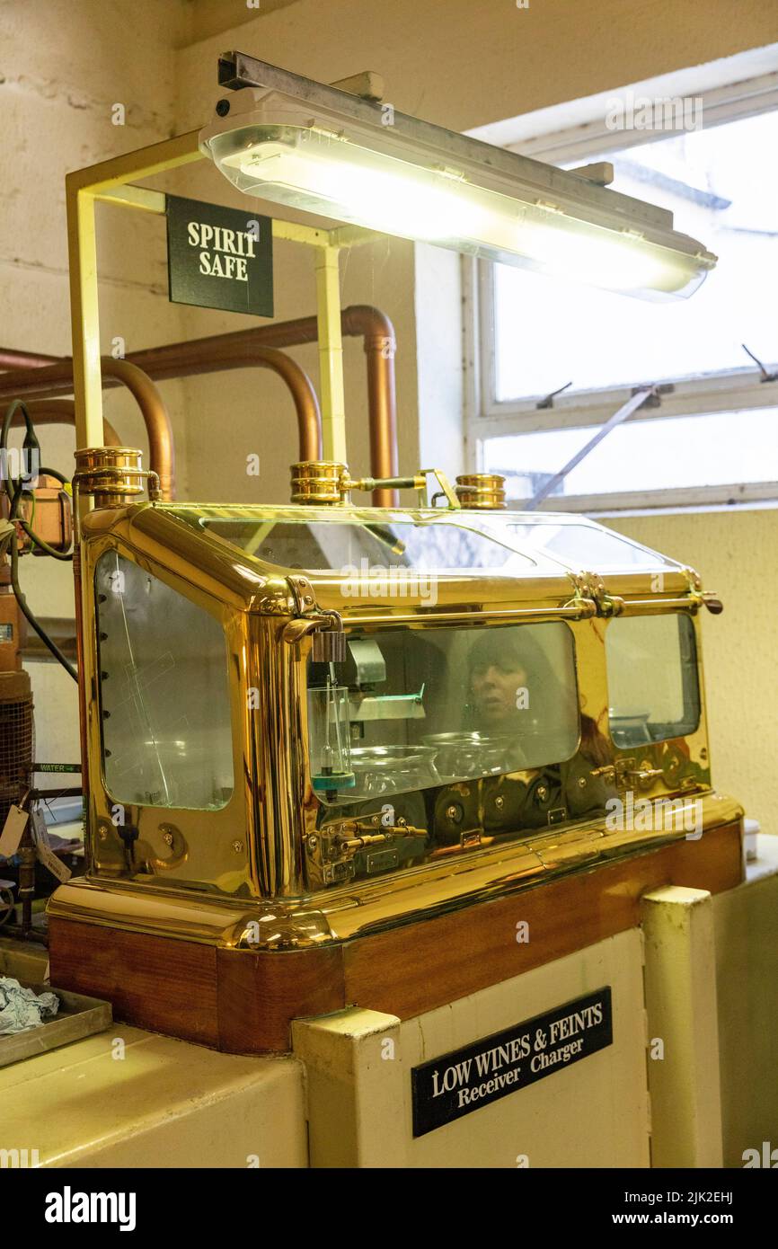 Oban whisky distillery in the port town of Oban Scotland, spirit safe ...