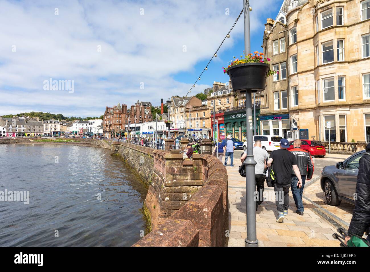 Oban town centre and waterfront on the west coast of Scotland sunny ...