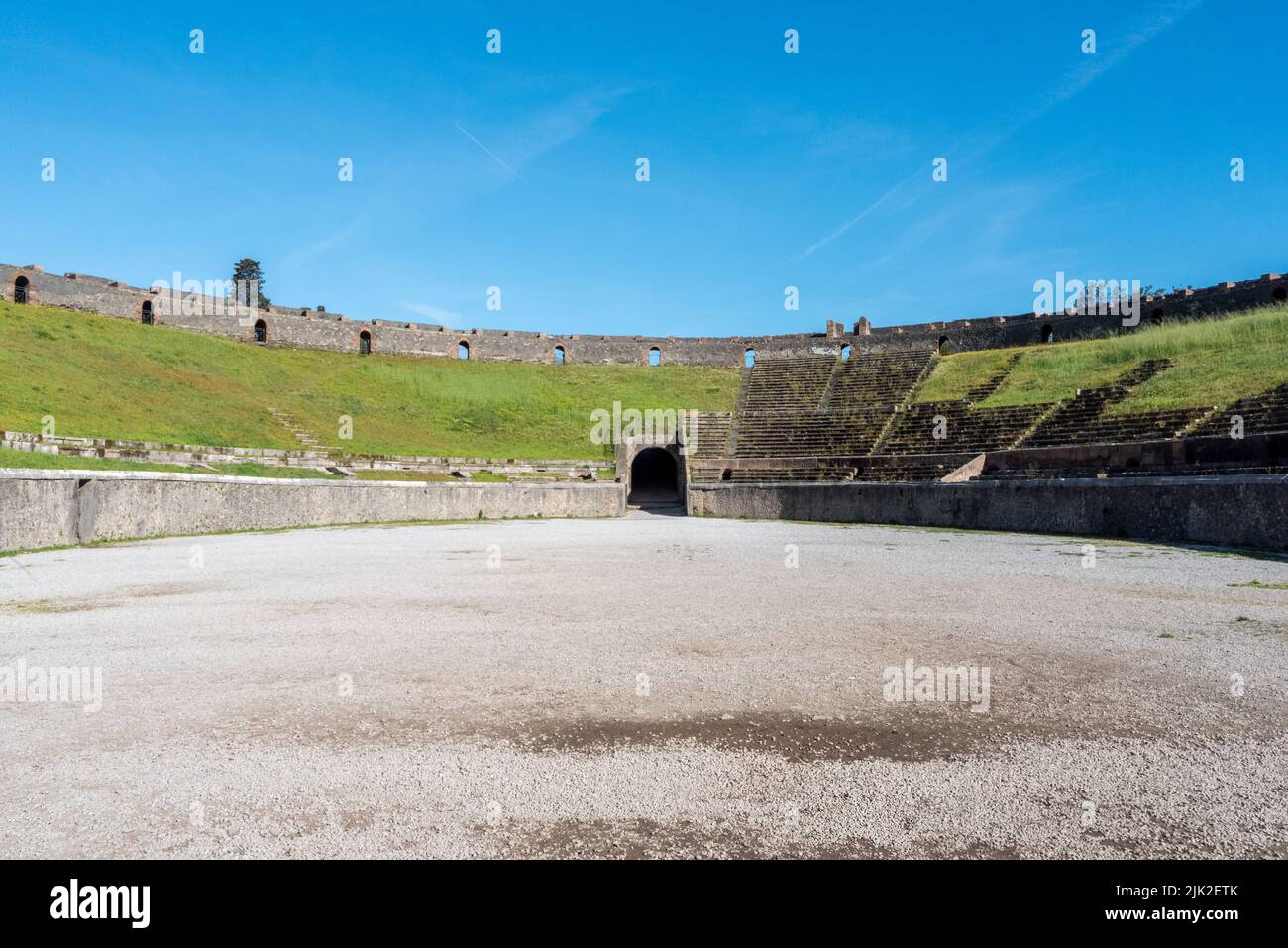 Ruins of the amphitheater in the ancient city of Pompeii, Southern ...