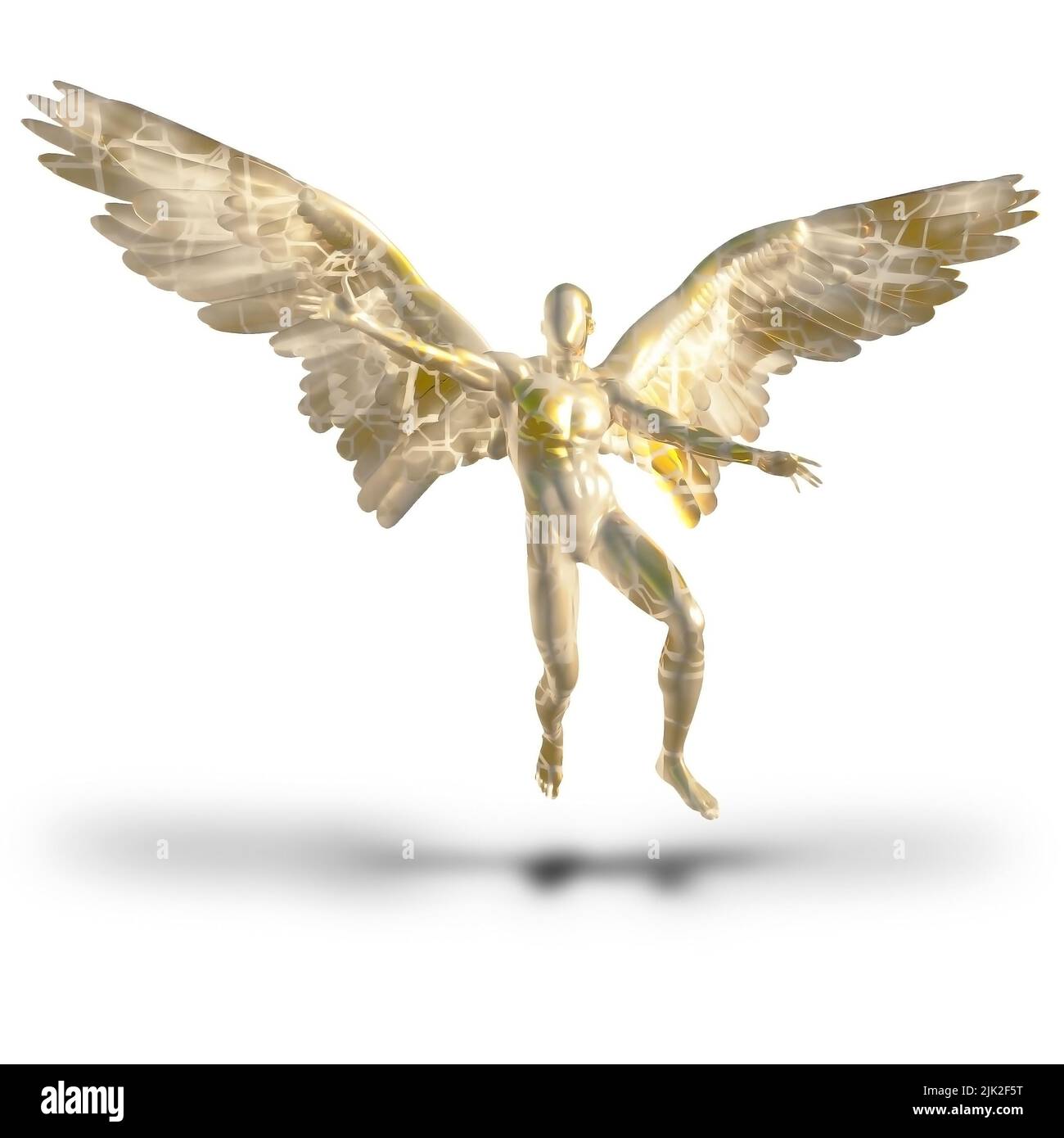 Angel being holds divine light. 3D rendering Stock Photo - Alamy