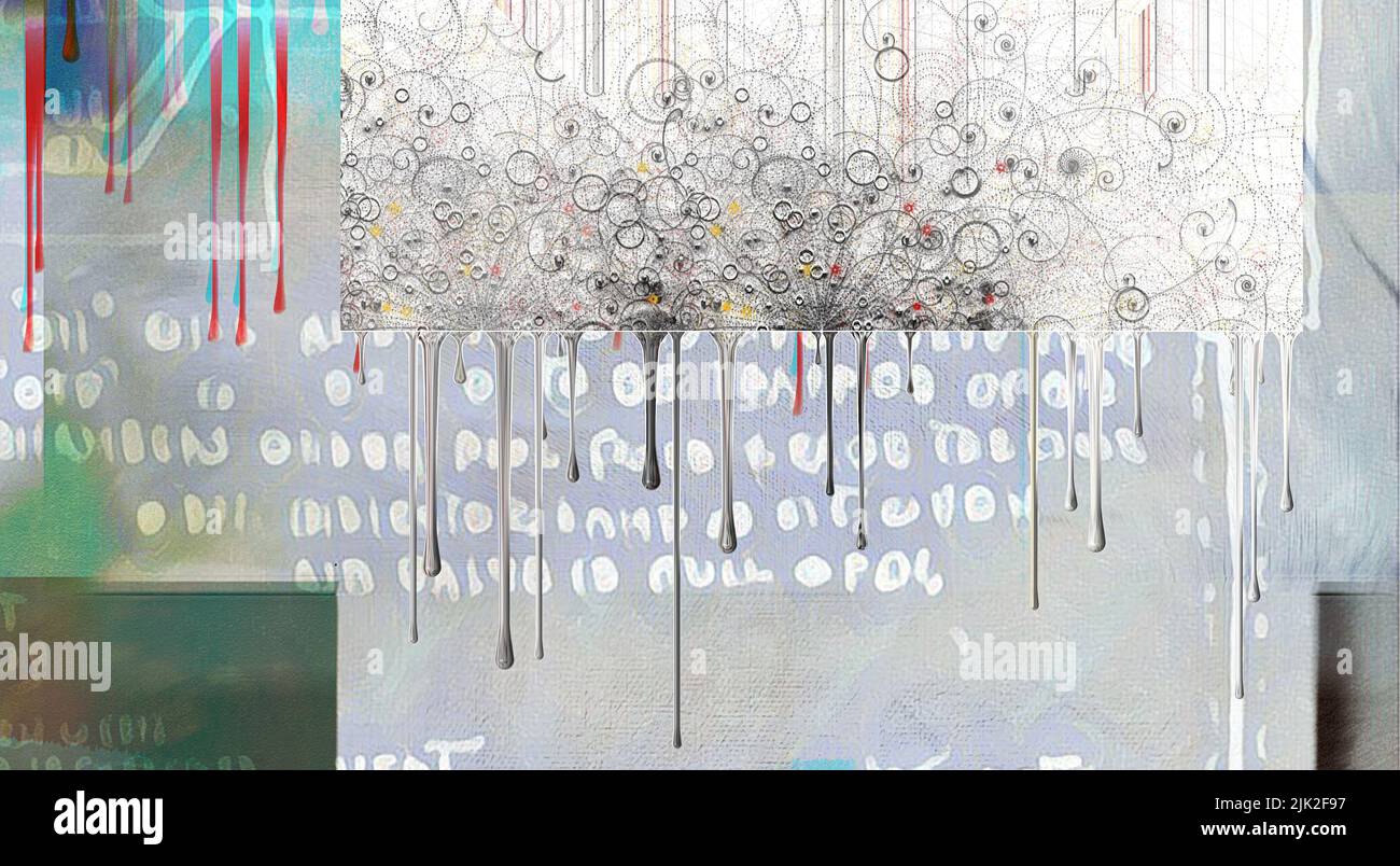 Abstract Painting with mystic symbols. 3D rendering Stock Photo - Alamy