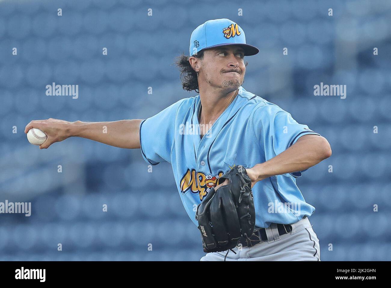 Biloxi, Mississippi, USA. 27th July, 2022. Montgomery Biscuits pitcher ...