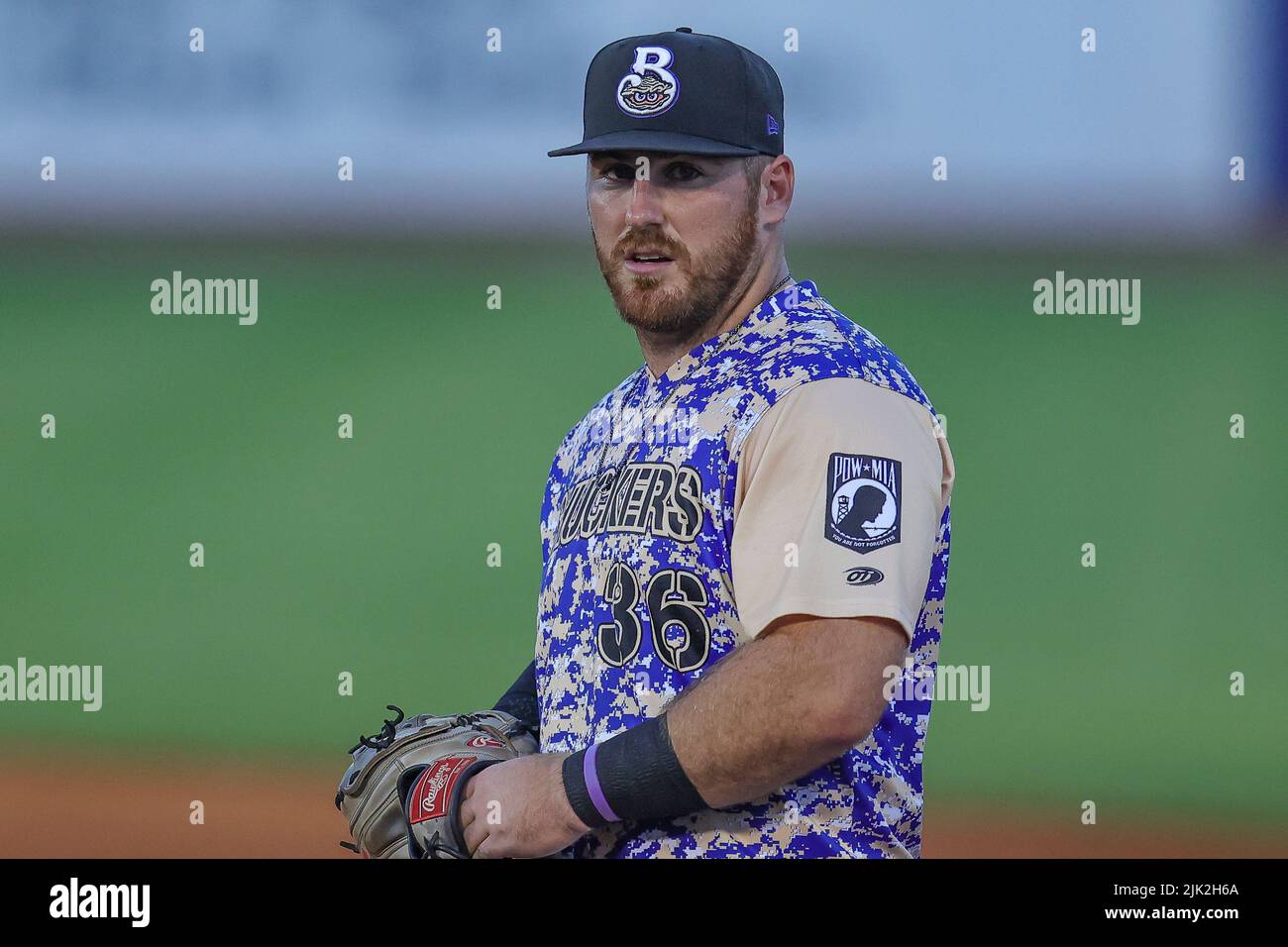 Biloxi, Mississippi, USA. 27th July, 2022. Biloxi Shuckers catcher ...
