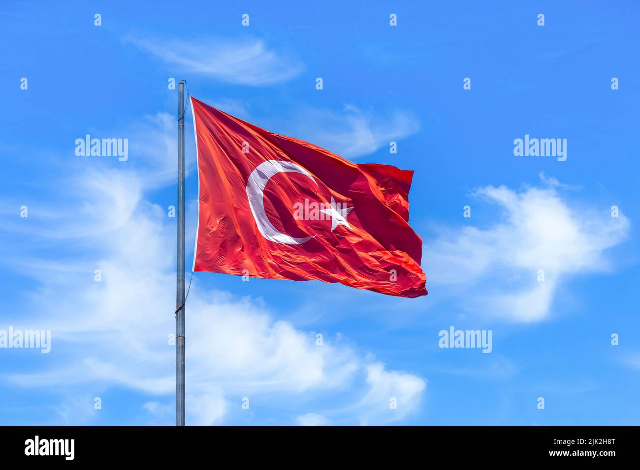 The Turkish flag is the national and official flag of the Republic of ...