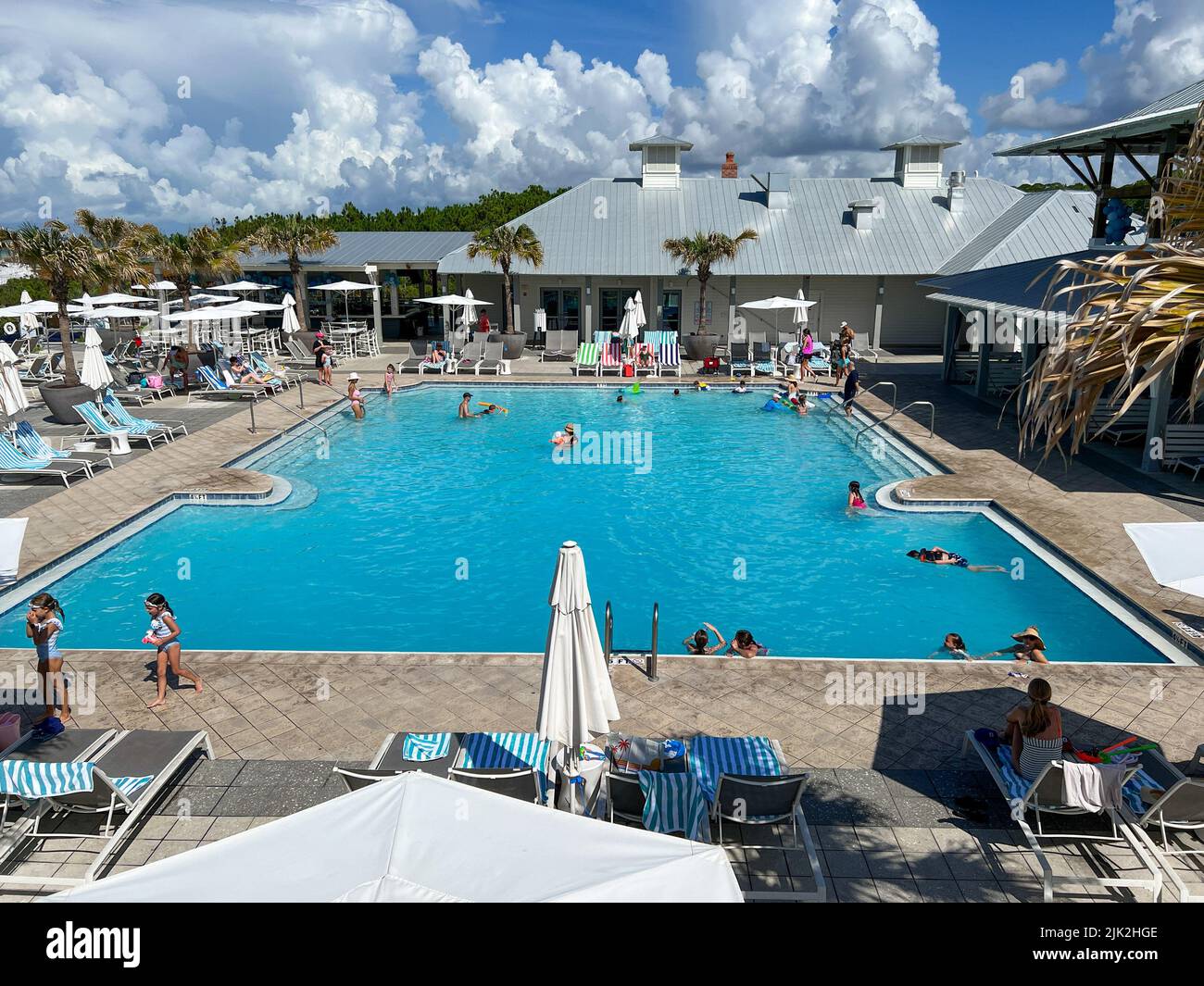 Watercolor, FL USA - July 25, 2022: The swimming pool at the Watercolor ...