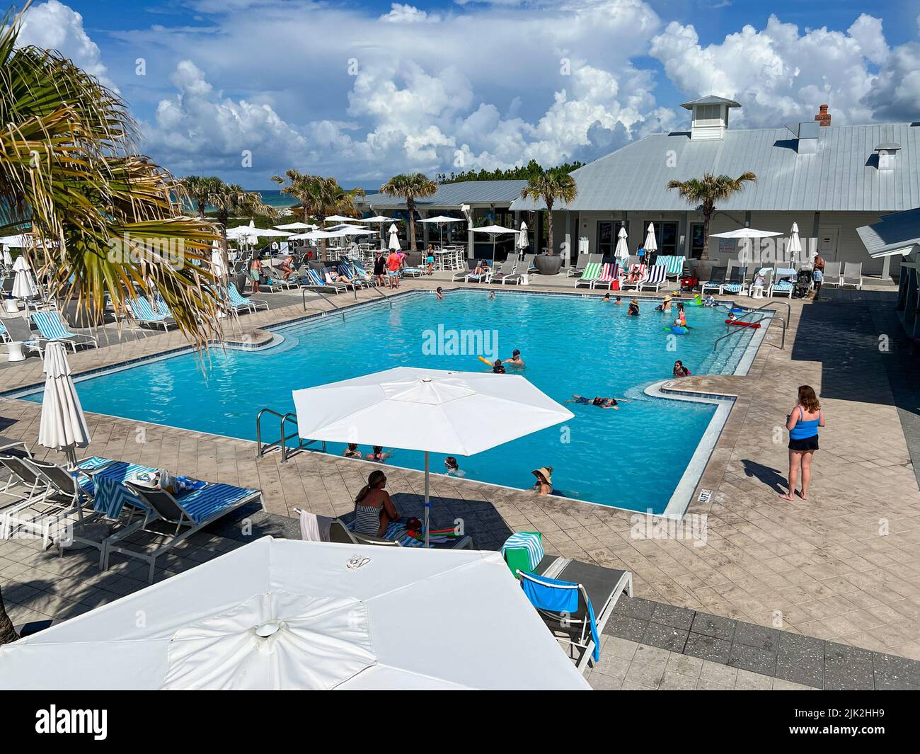 Watercolor, FL USA - July 25, 2022: The swimming pool at the Watercolor ...