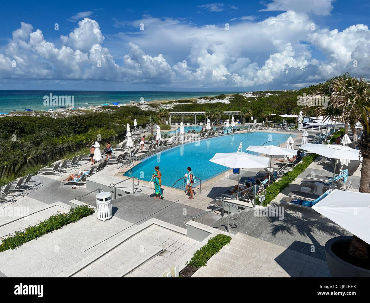 Watercolor, FL USA - July 25, 2022: The swimming pool at the Watercolor ...