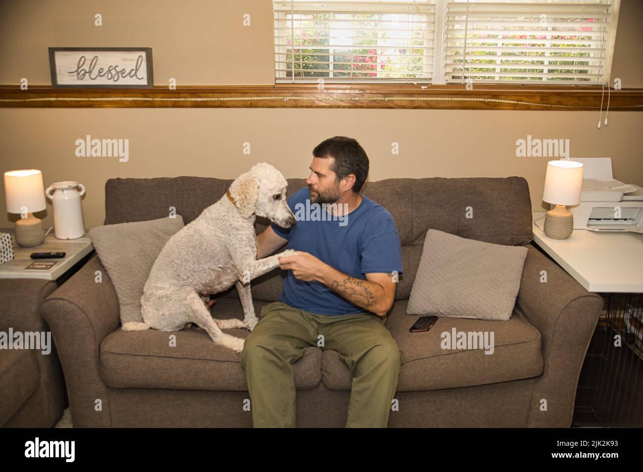 Man's best friend bonding with his human. One of the best handshakes of ...