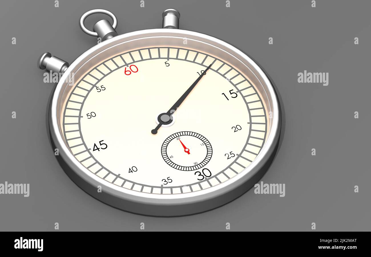 Analog metal stopwatch with black background, 3d, rendering Stock Photo ...