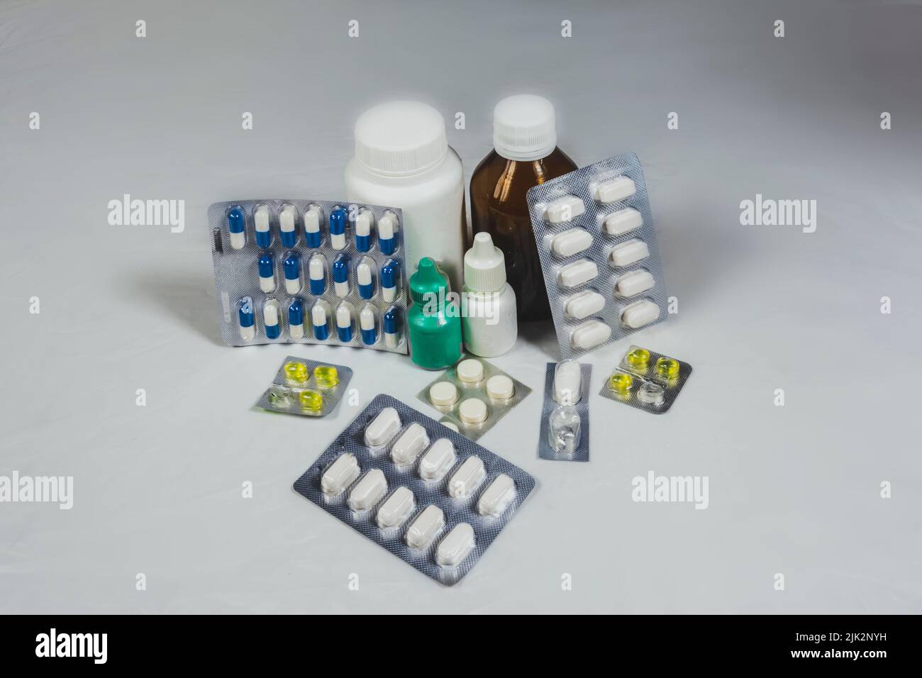Several remedies together on a white background Stock Photo - Alamy