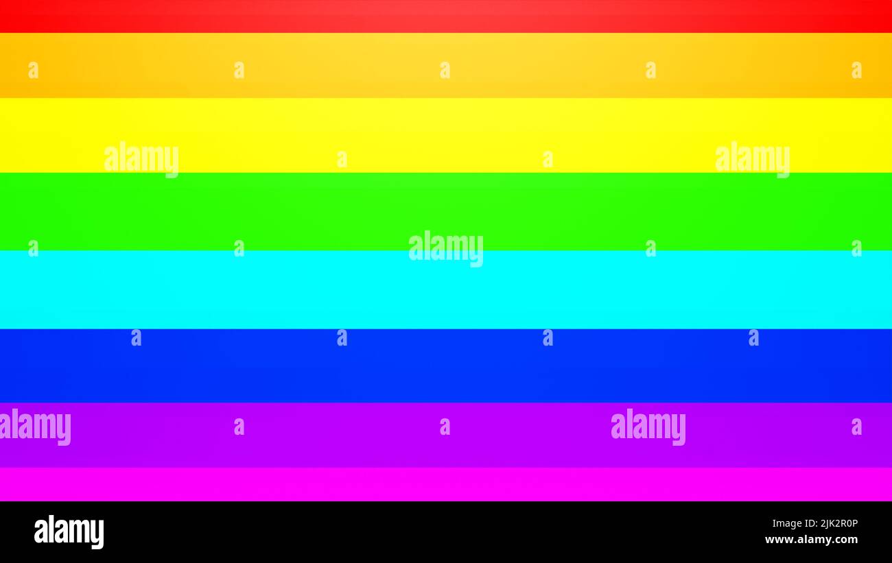 3D rendering. Pattern with horizontal lines of rainbow colors. Flag of ...
