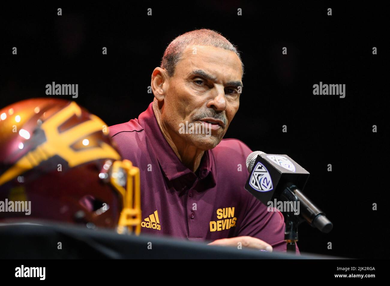 Arizona State Sundevils head coach Herm Edwards speaks during PAC-12 ...