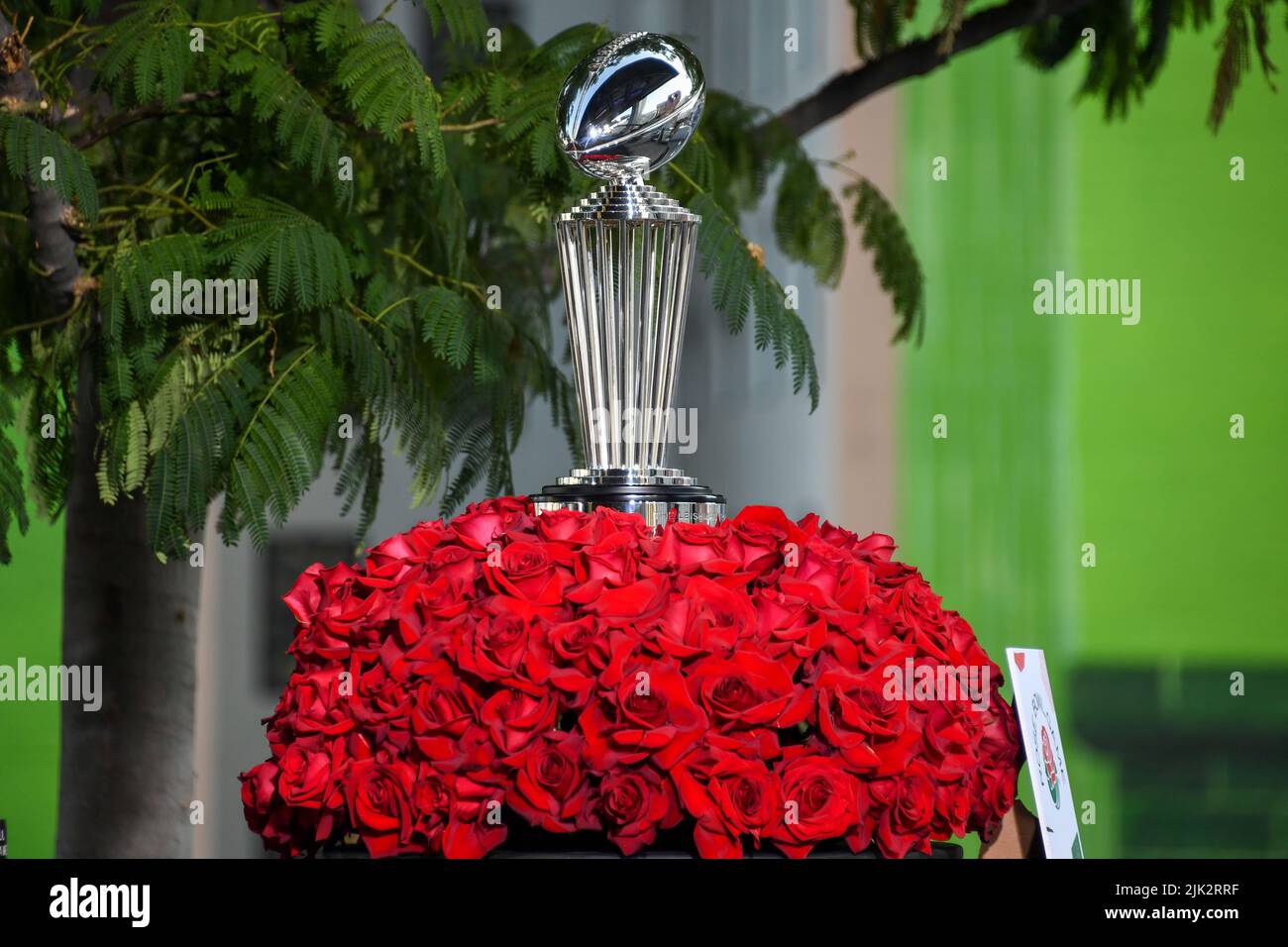 The Leishman Trophy is seen during PAC-12 Media Day on Friday, Jul 29 ...