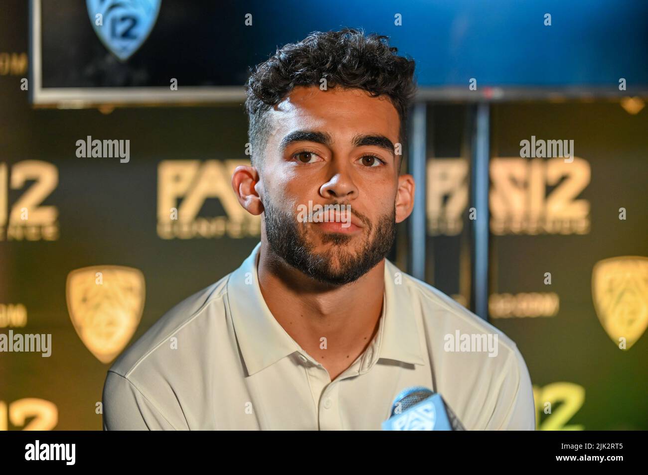 California Bears defensive safety Daniel Scott speaks during PAC-12 ...