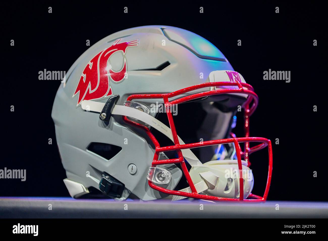 The Washington State Cougars helmet is seen during PAC-12 Media Day on ...