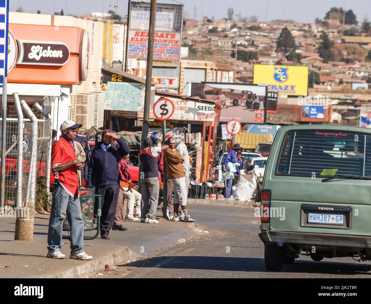 Johannesburg South Africa - August 15 2007; Bustling street in Soweto ...