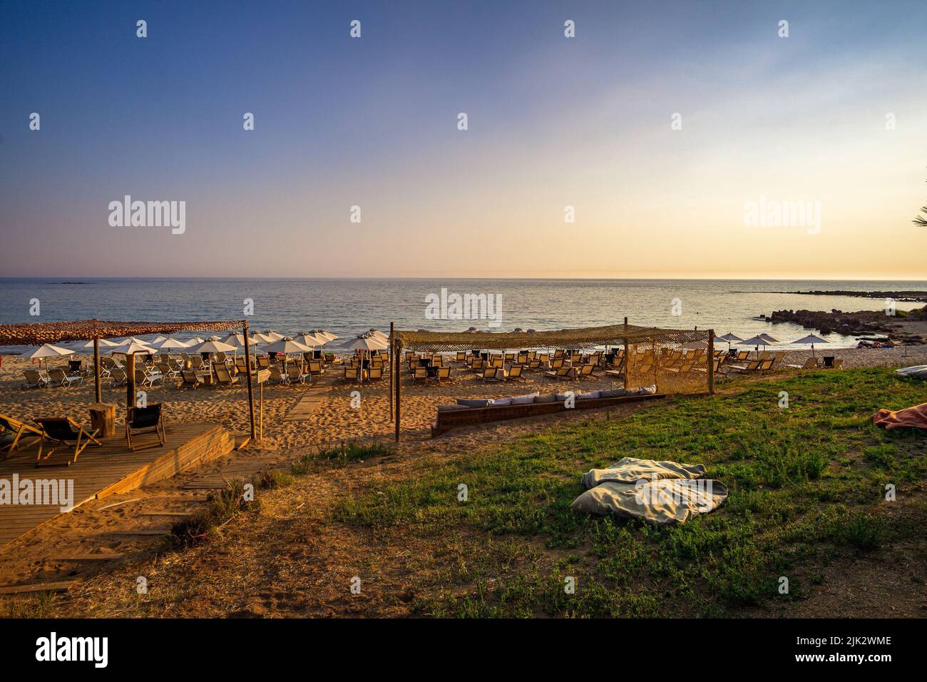 The famous Romanos Beach located near Romanos coastal village and close ...