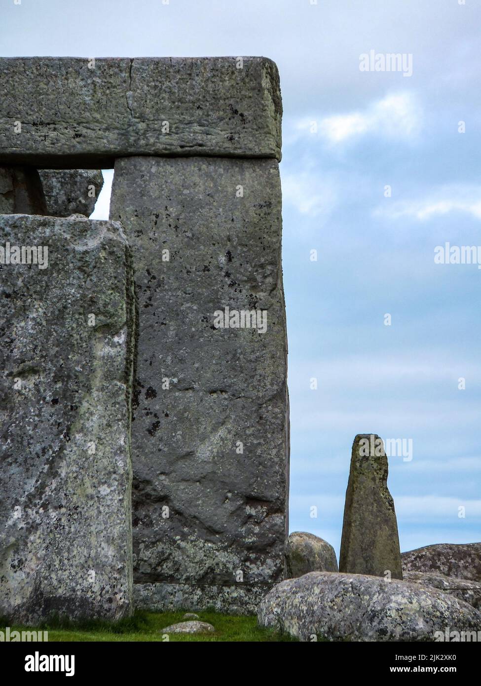 Stones of the ancient Stonehenge prehistoric monument near Amesbury in ...