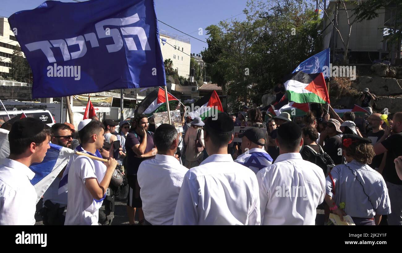 Jerusalem, Israel. 29th July, 2022. JERUSALEM, ISRAEL - JULY 29: Right ...