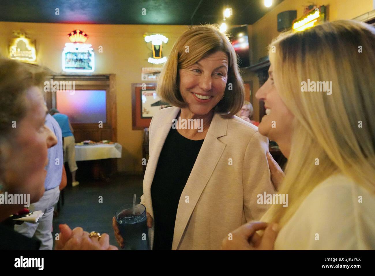 St. Louis, USA. 29th July, 2022. Trudy Busch Valentine talks with ...