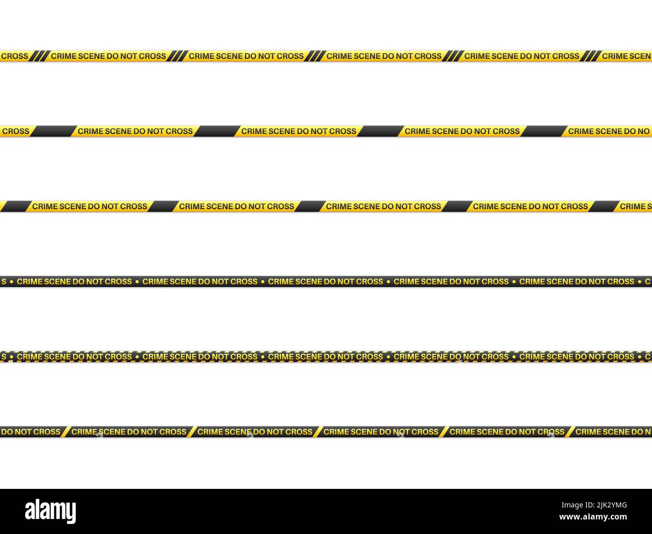 Crime scene tape set on a white background. Vector illustration Stock ...
