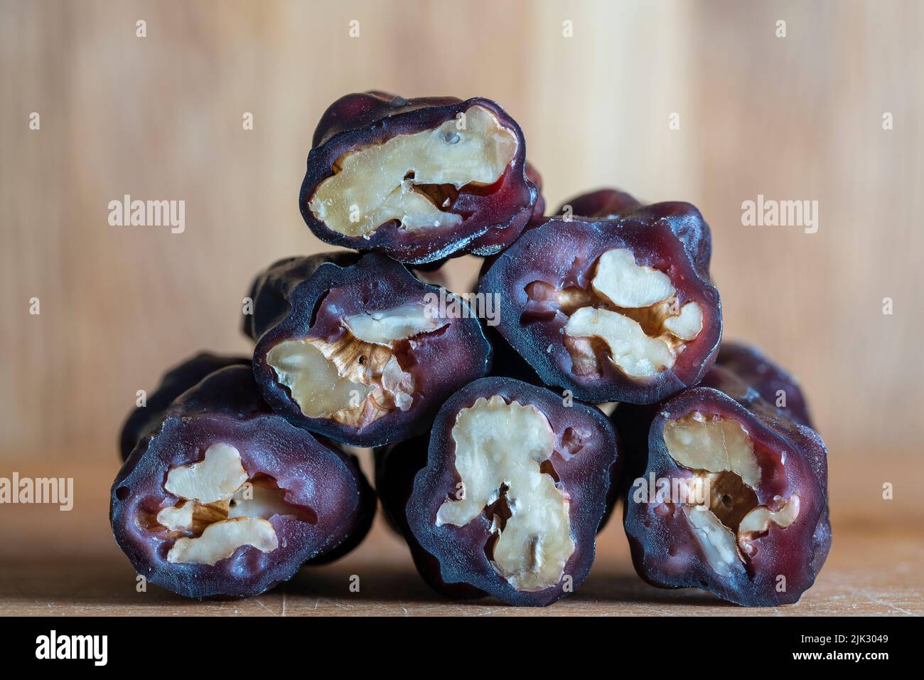 Traditional Turkish and Georgian sweet dessert churchkhela. Walnut ...