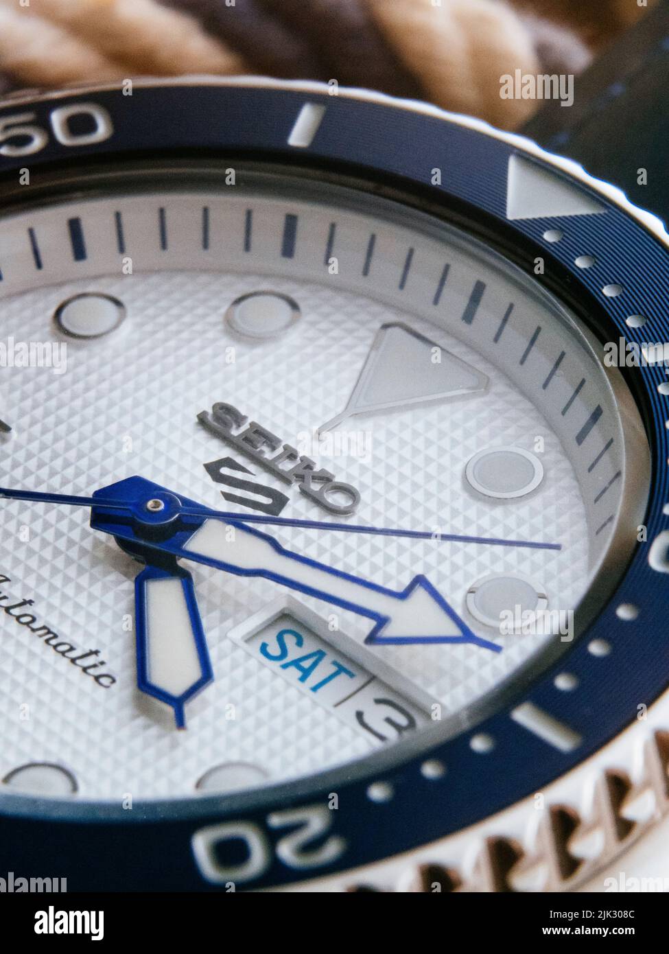 Seiko 5 140th anniversary limited edition watch close up Stock Photo ...