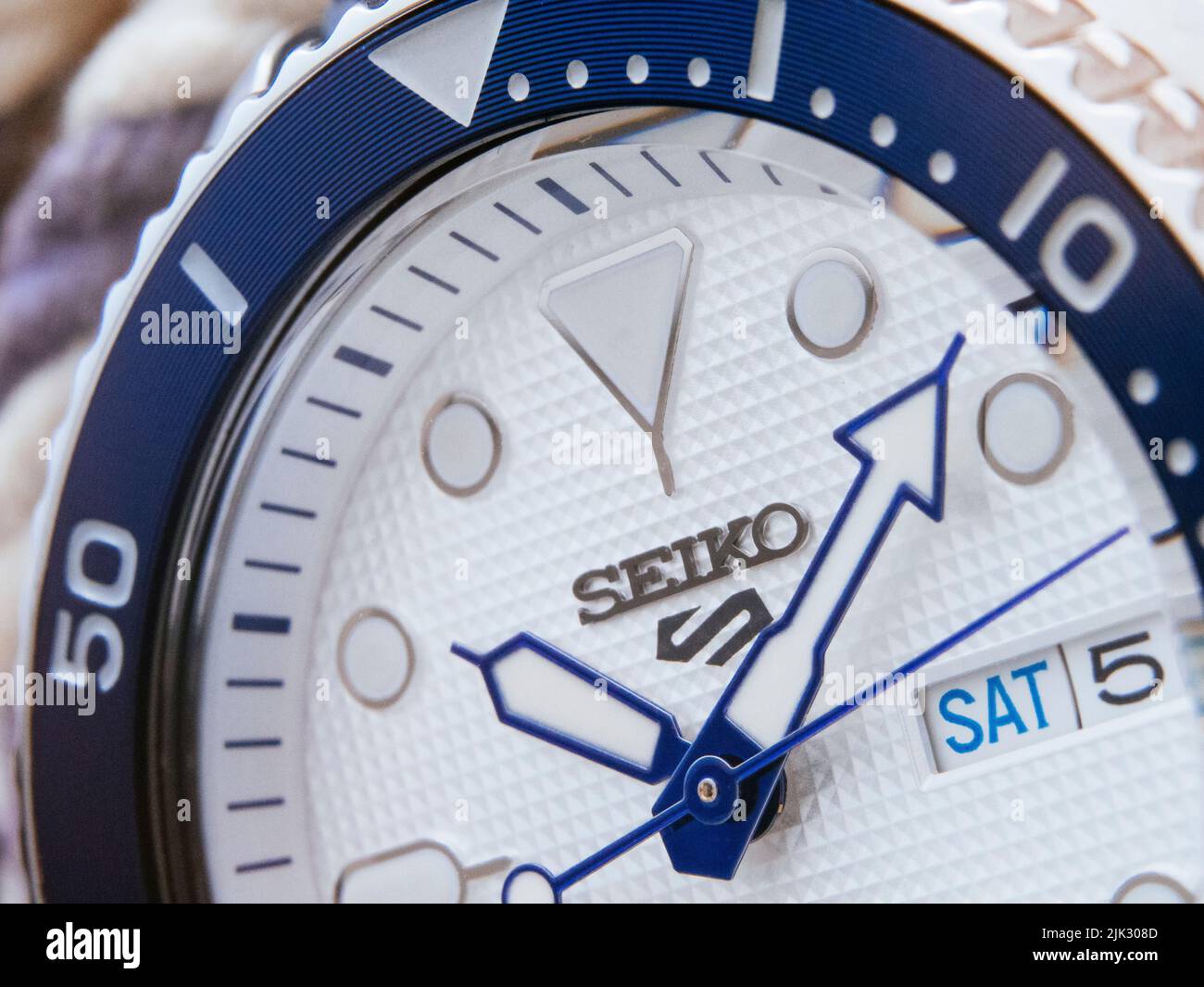 Seiko 5 140th anniversary limited edition watch close up Stock Photo ...