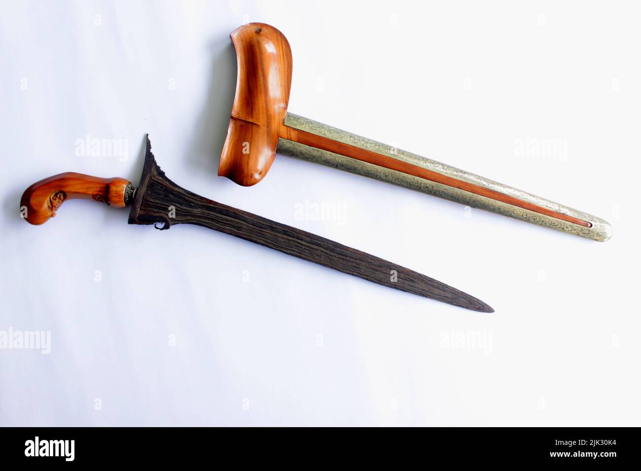 keris or kris is tradional weapon of javanese people indonesia on white ...