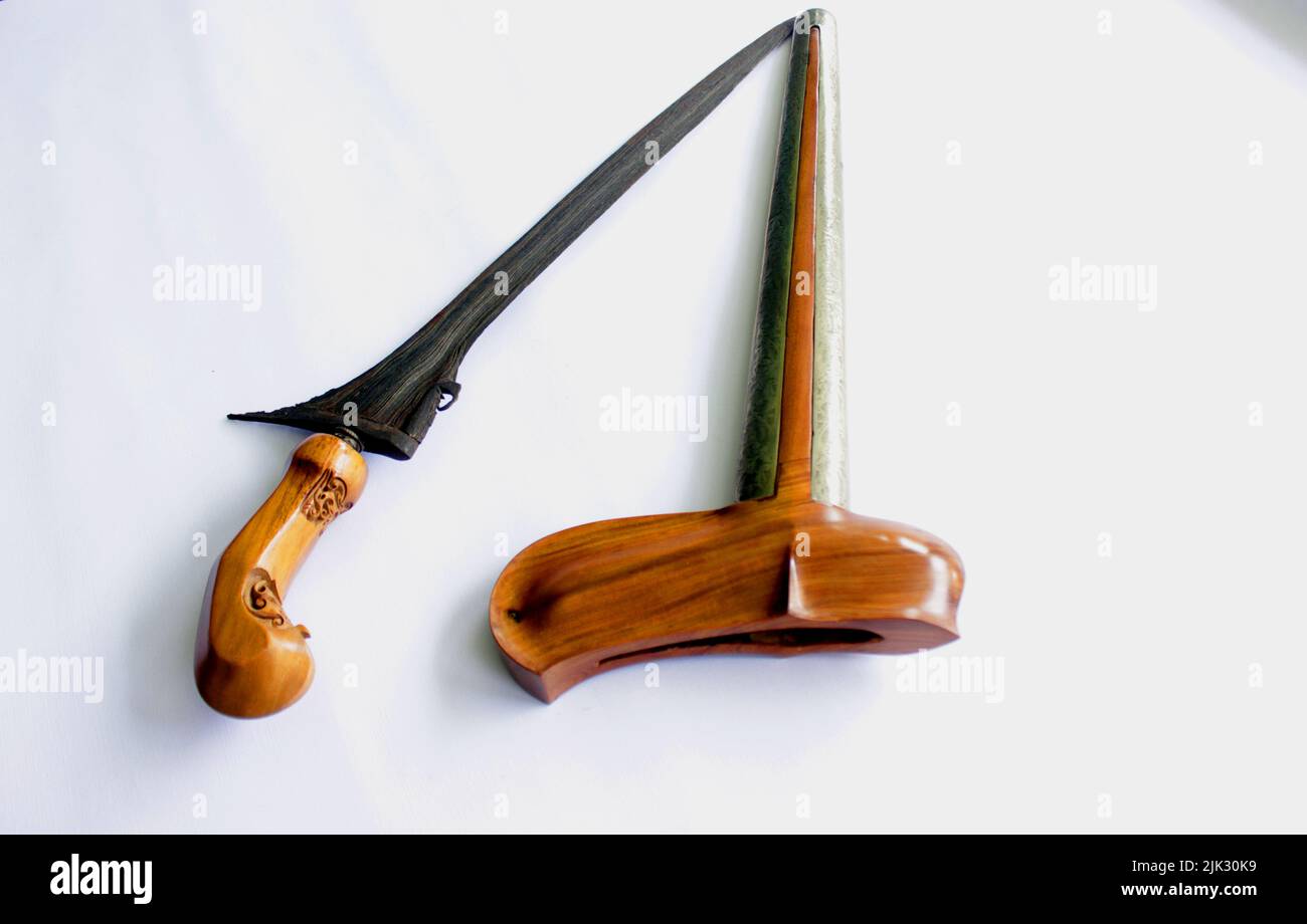 keris or kris is tradional weapon of javanese people indonesia on white ...