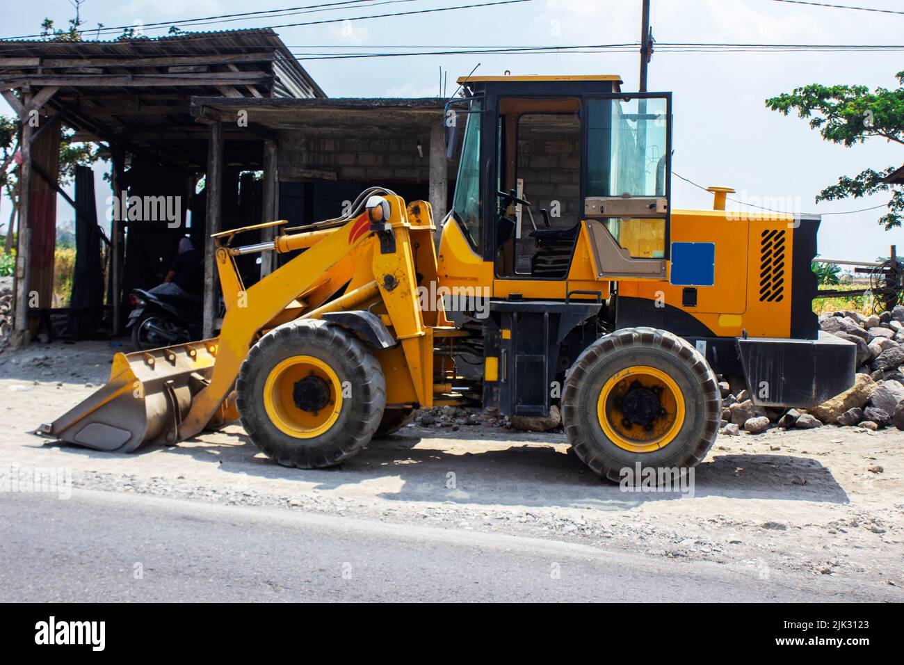 Grader and yellow bulldozer excavator Construction Equipment with ...