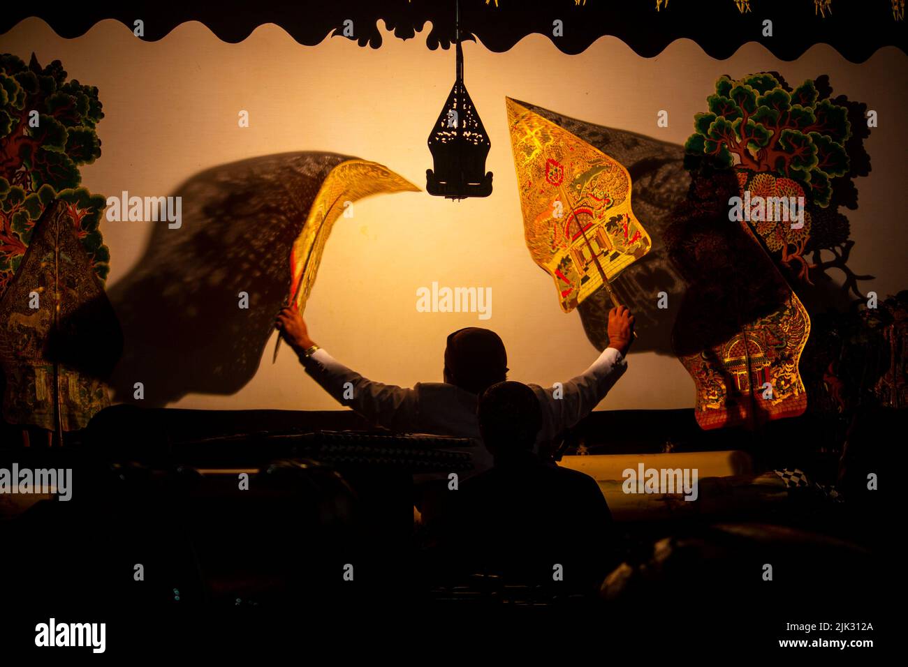 wayang kulit or shadow puppets from Java, Indonesia puppet show by ...