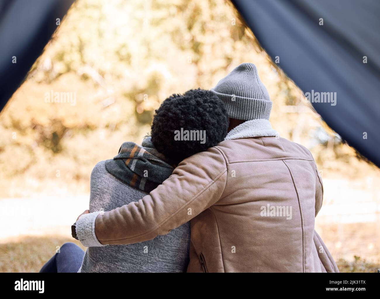 Lets stay here and never go back. a young couple enjoying the scenery ...