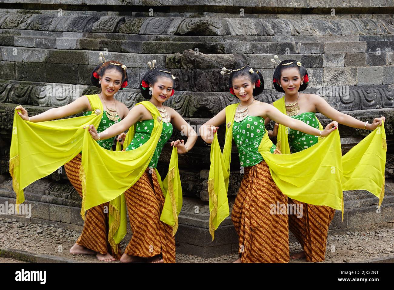 Indonesian traditional dancers with traditional clothes which are ...