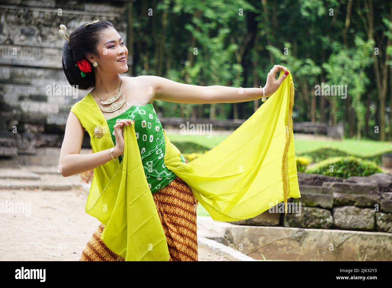 Indonesian traditional dancers with traditional clothes which are ...