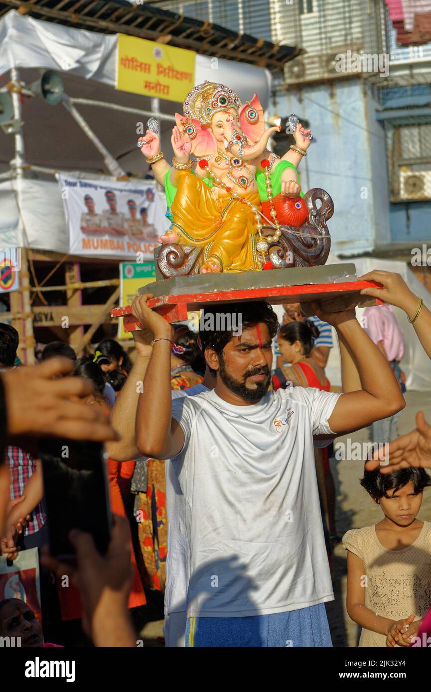 Procession of God Ganesh festival in Mumbai state Maharashtra india 09 ...