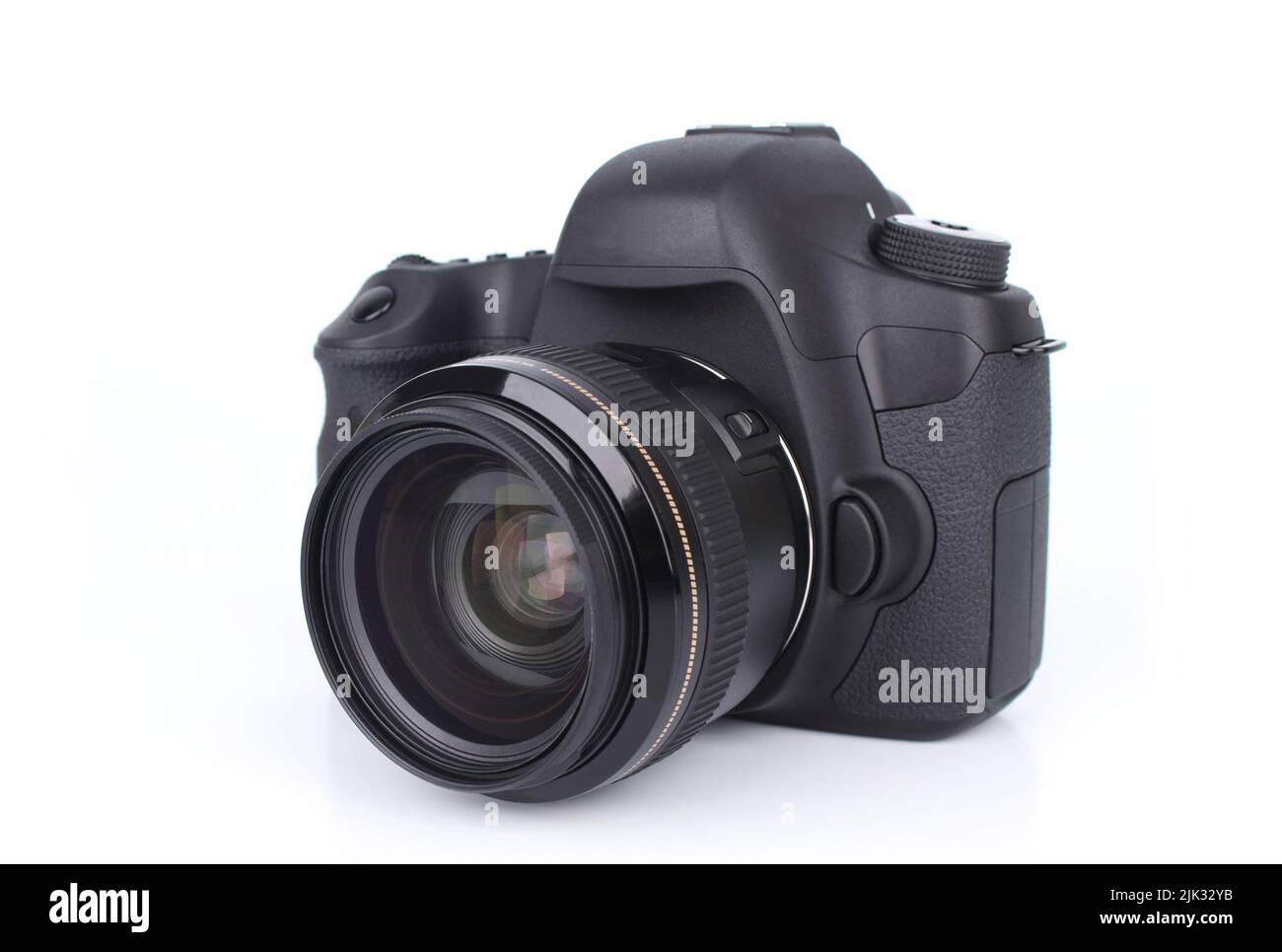 Retro Black DSLR Camera isolated on white background Stock Photo - Alamy