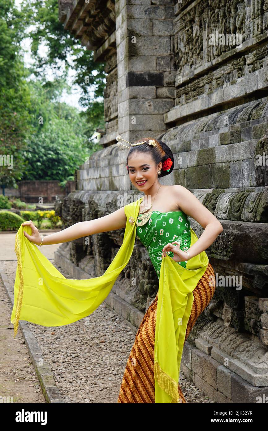 Indonesian traditional dancers with traditional clothes which are ...